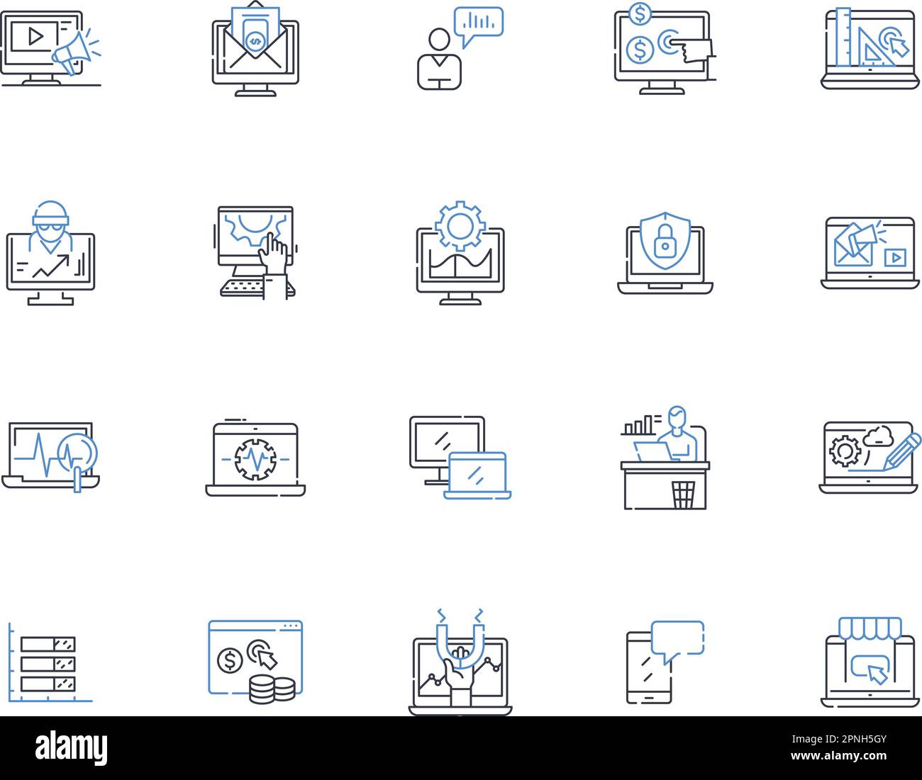 Digital entrepreneurship line icons collection. Innovation, Disruption ...