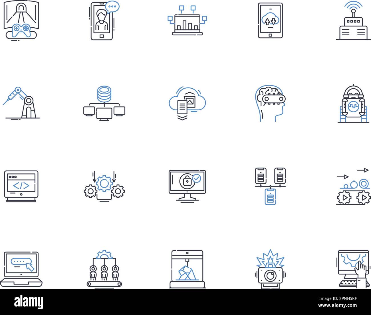 Transformation elements line icons collection. Shift, Change, Growth ...