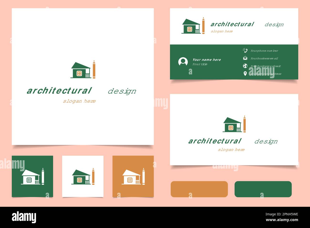 Architectural design logo design with editable slogan. Branding book ... Architectural design logo design with editable slogan. Branding book ...