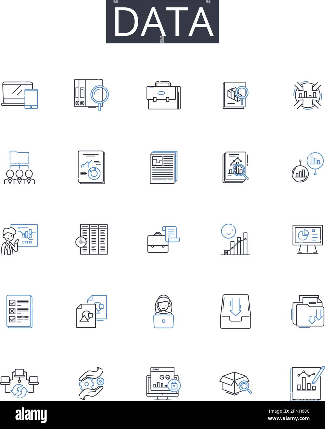 Data line icons collection. Information, Facts, Figures, Stats, Records ... Data line icons collection. Information, Facts, Figures, Stats, Records ...