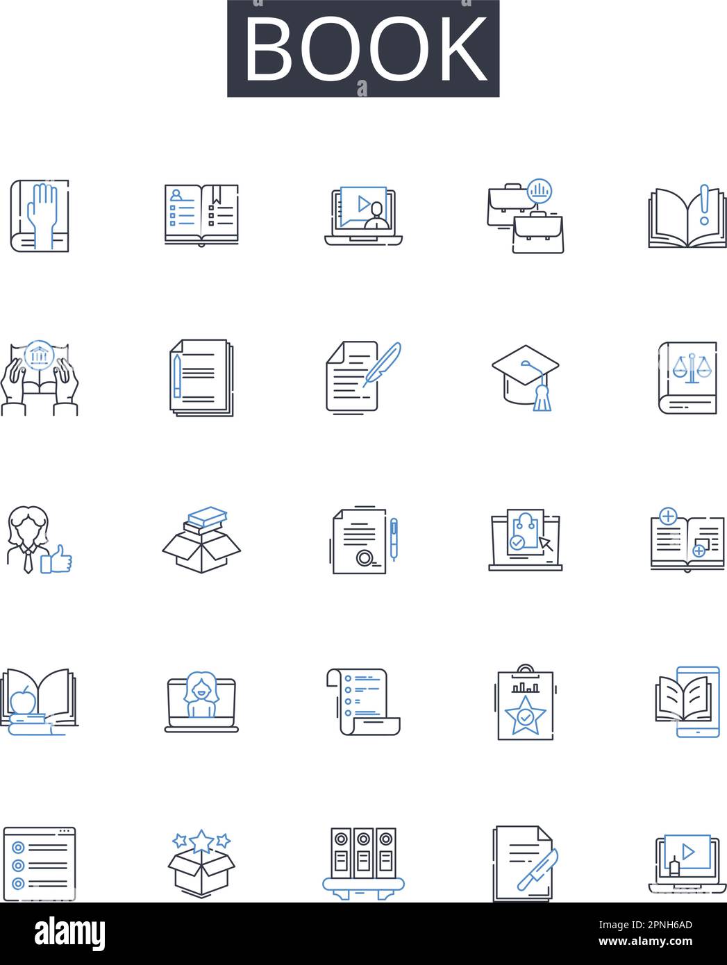 Book line icons collection. Restoration, Rejuvenation, Resurgence ...