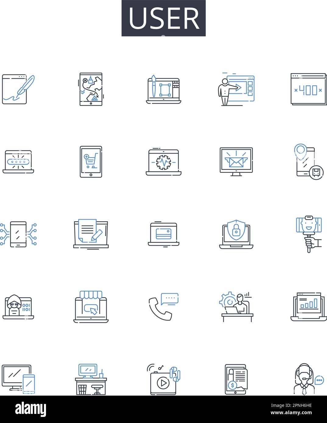 User Line Icons Collection Unity Collaboration Partnership Synergy Teamwork Support