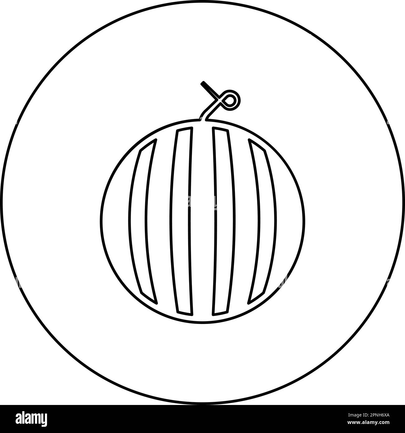 Watermelon icon in circle round black color vector illustration image ...