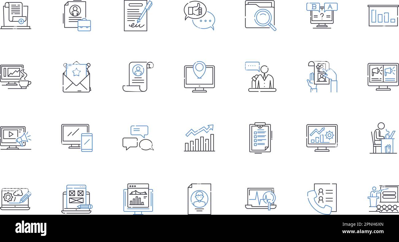 Searching line icons collection. Scouring, Investigating, Exploring ...