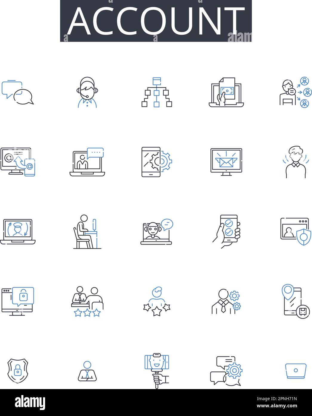 Account line icons collection. Diversification, Assets, Portfolio ...
