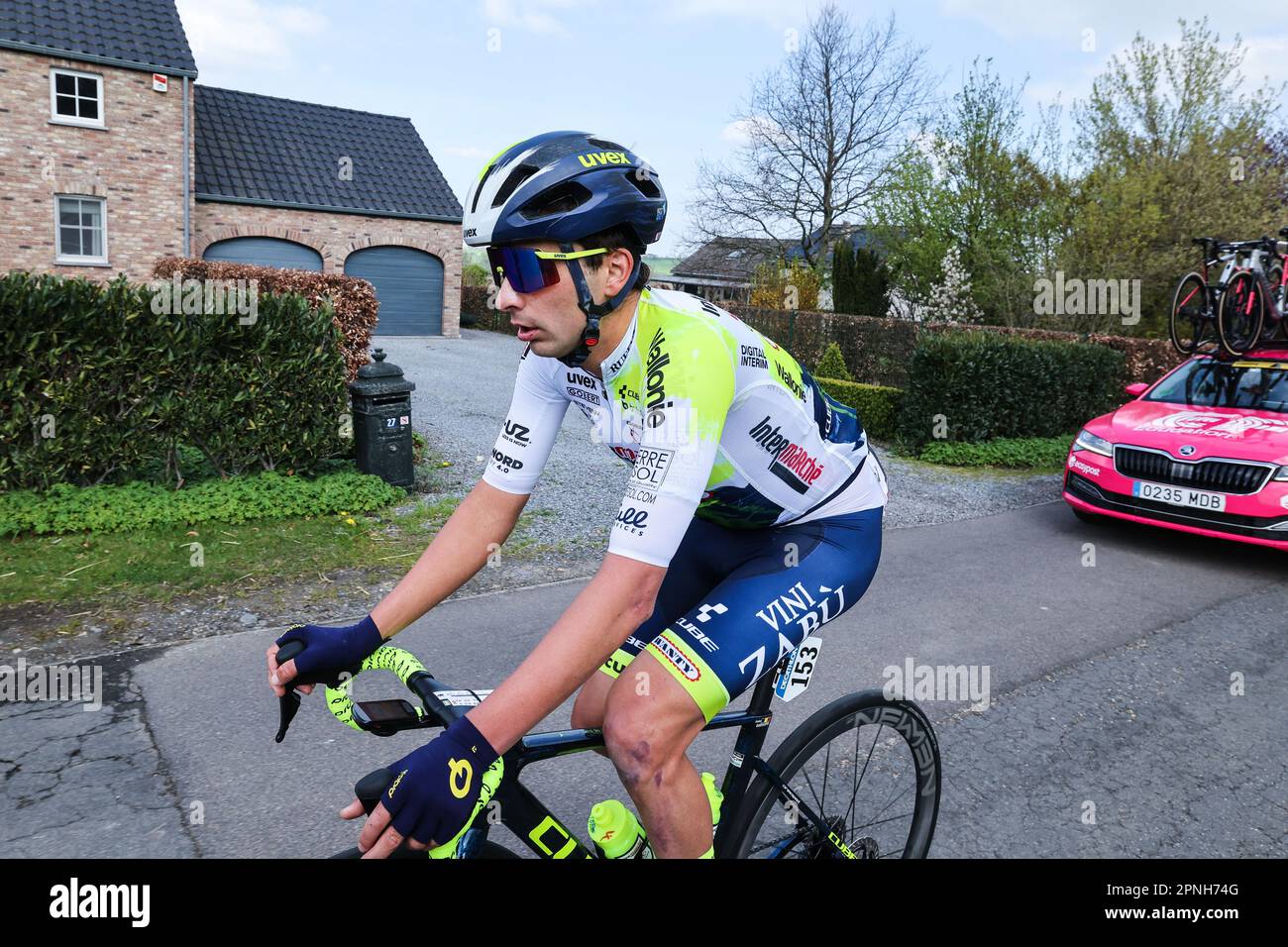 Huy, Belgium. 19th Apr, 2023. Belgian Kobe Goossens of Intermarche ...