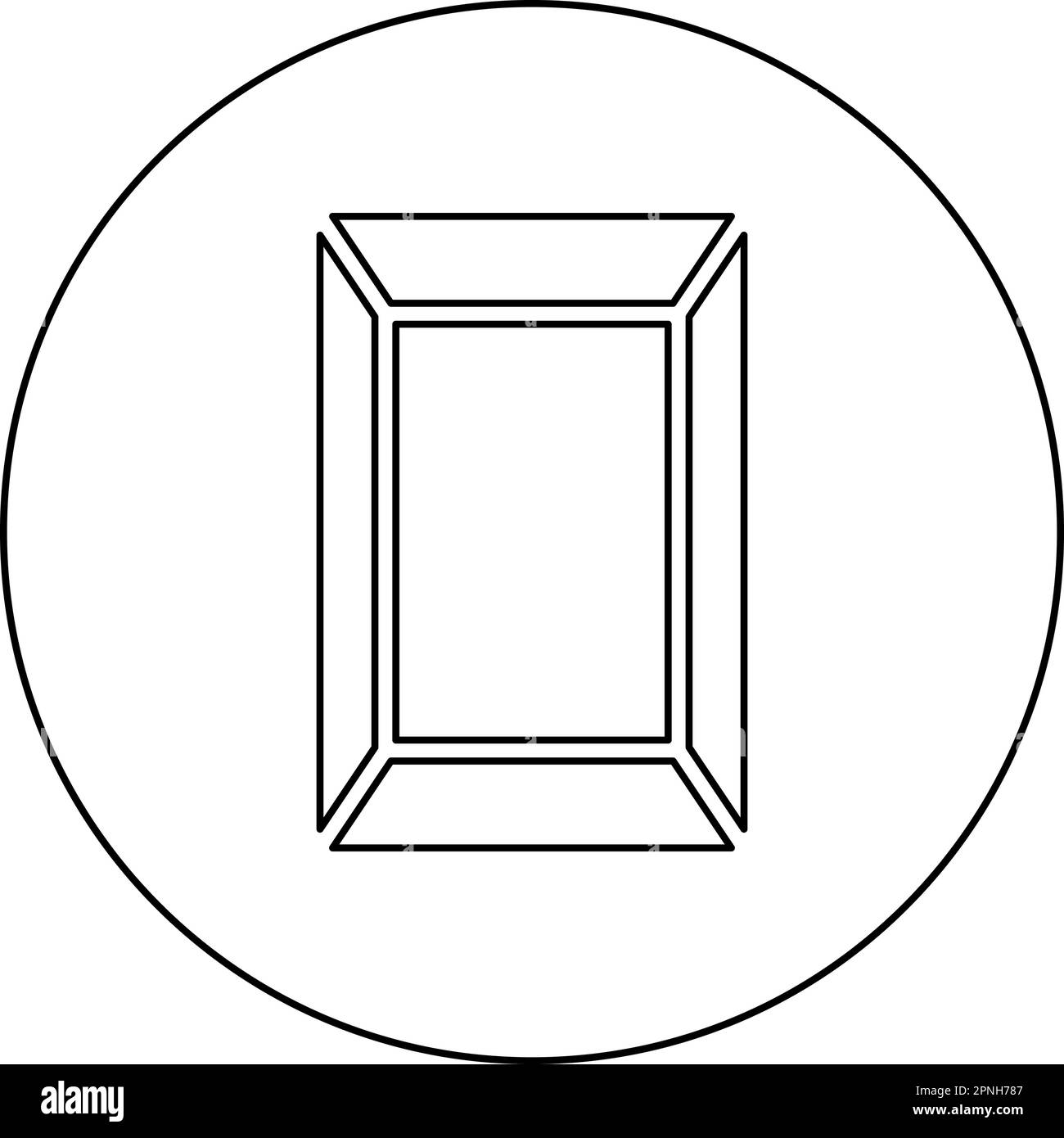 Template picture rectangular icon in circle round black color vector ...