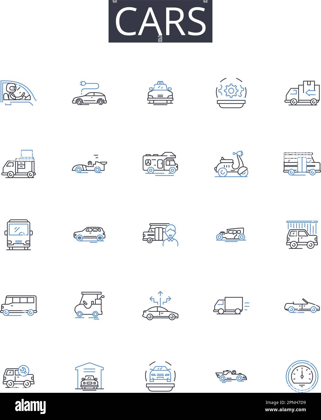 Cars line icons collection. Comfortable, Rustic, Nostalgic, Classic ...