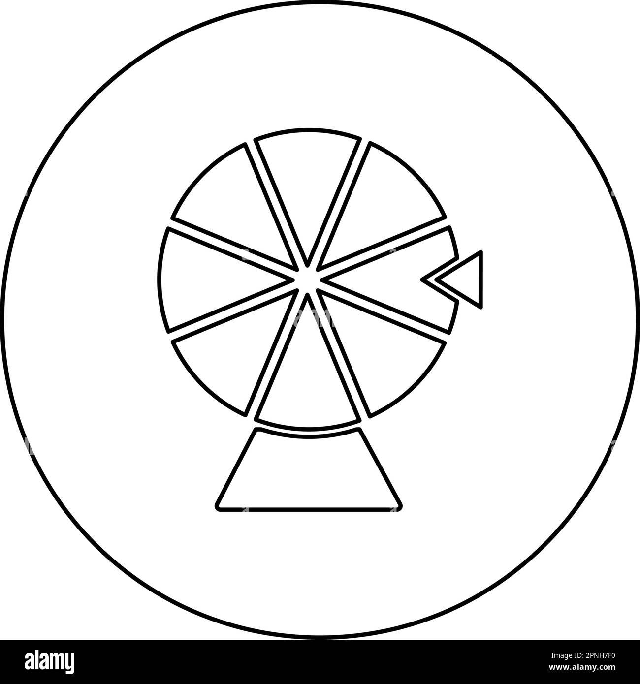 Wheel of Fortune lucky roulette spinning game chance concept icon in ...