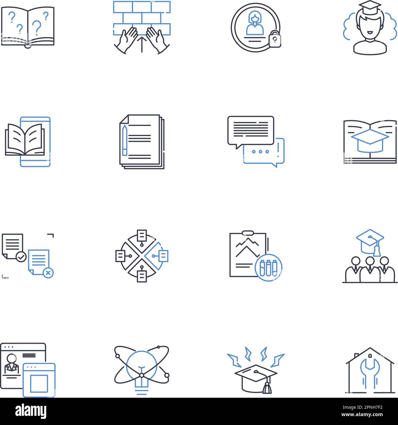 Cognitive enhancement line icons collection. Memory, Focus, Attention ... Cognitive enhancement line icons collection. Memory, Focus, Attention ...