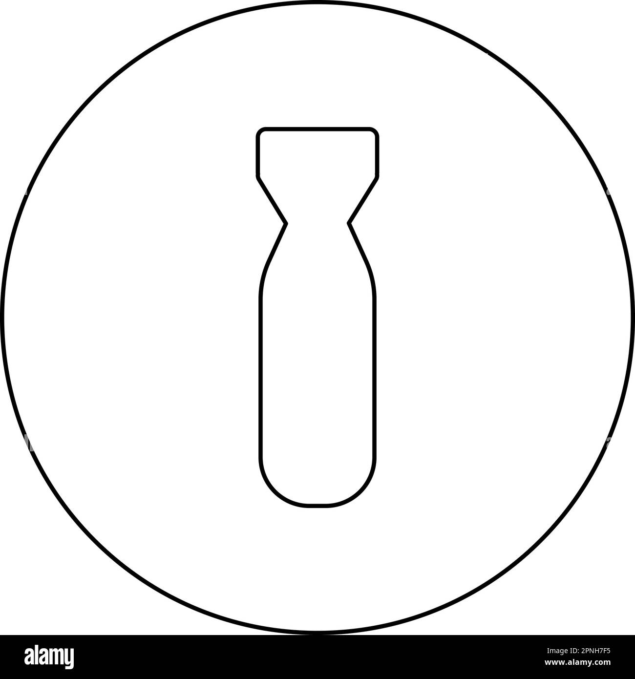 Bomb air icon in circle round black color vector illustration image ...