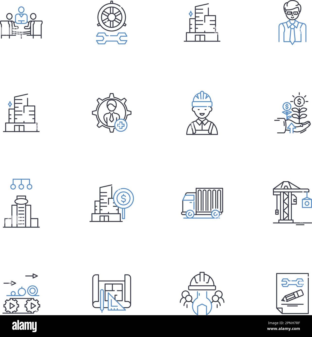 Production studio line icons collection. Filming, Editing, Sound ...