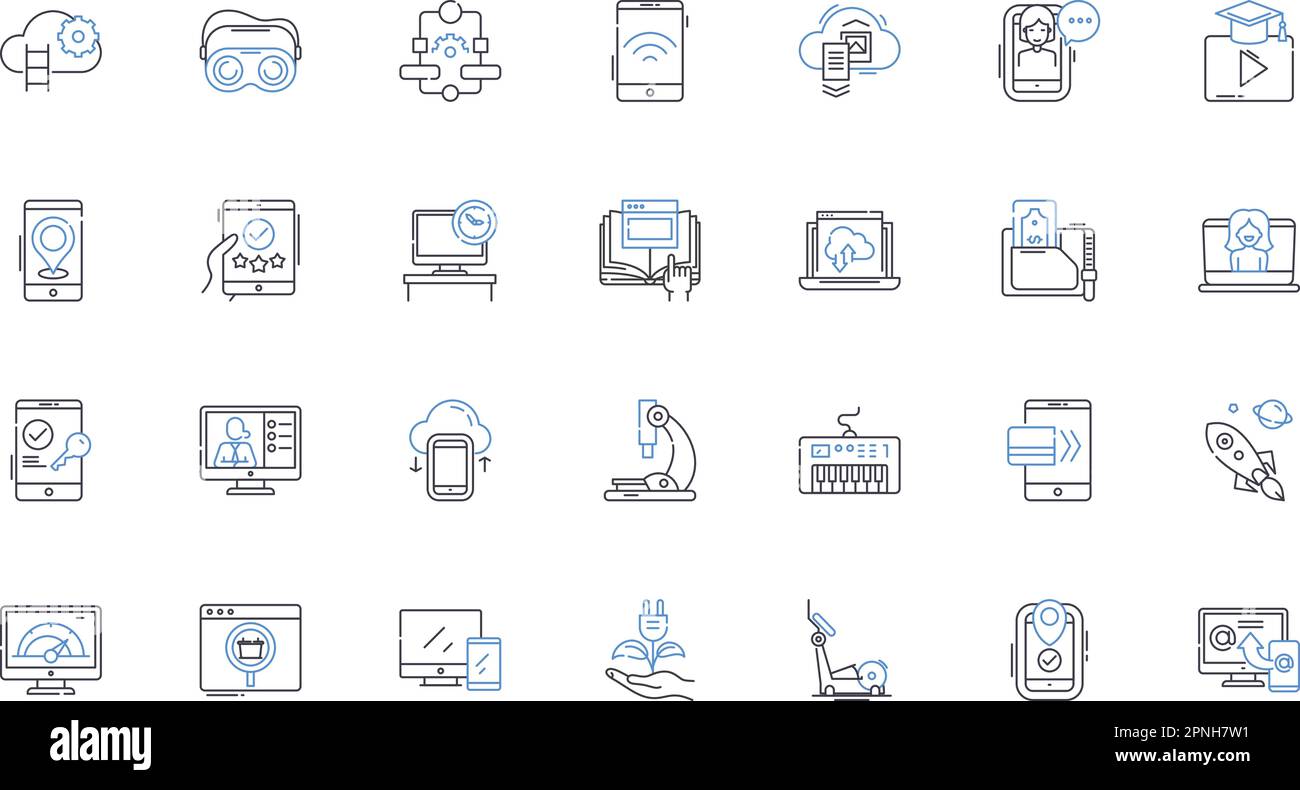 Technology progress line icons collection. Innovation, Evolution ... Technology progress line icons collection. Innovation, Evolution ...