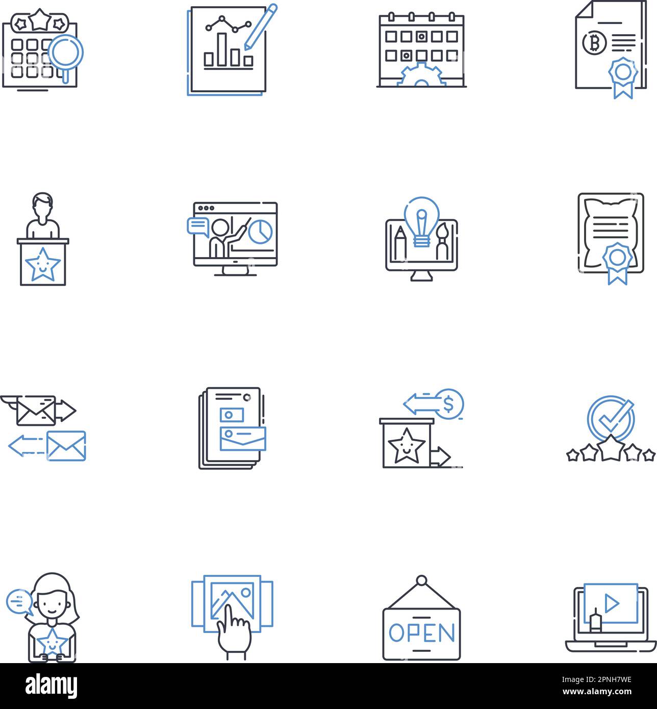 Symbolism line icons collection. Metaphor, Allegory, Iconography ... Symbolism line icons collection. Metaphor, Allegory, Iconography ...