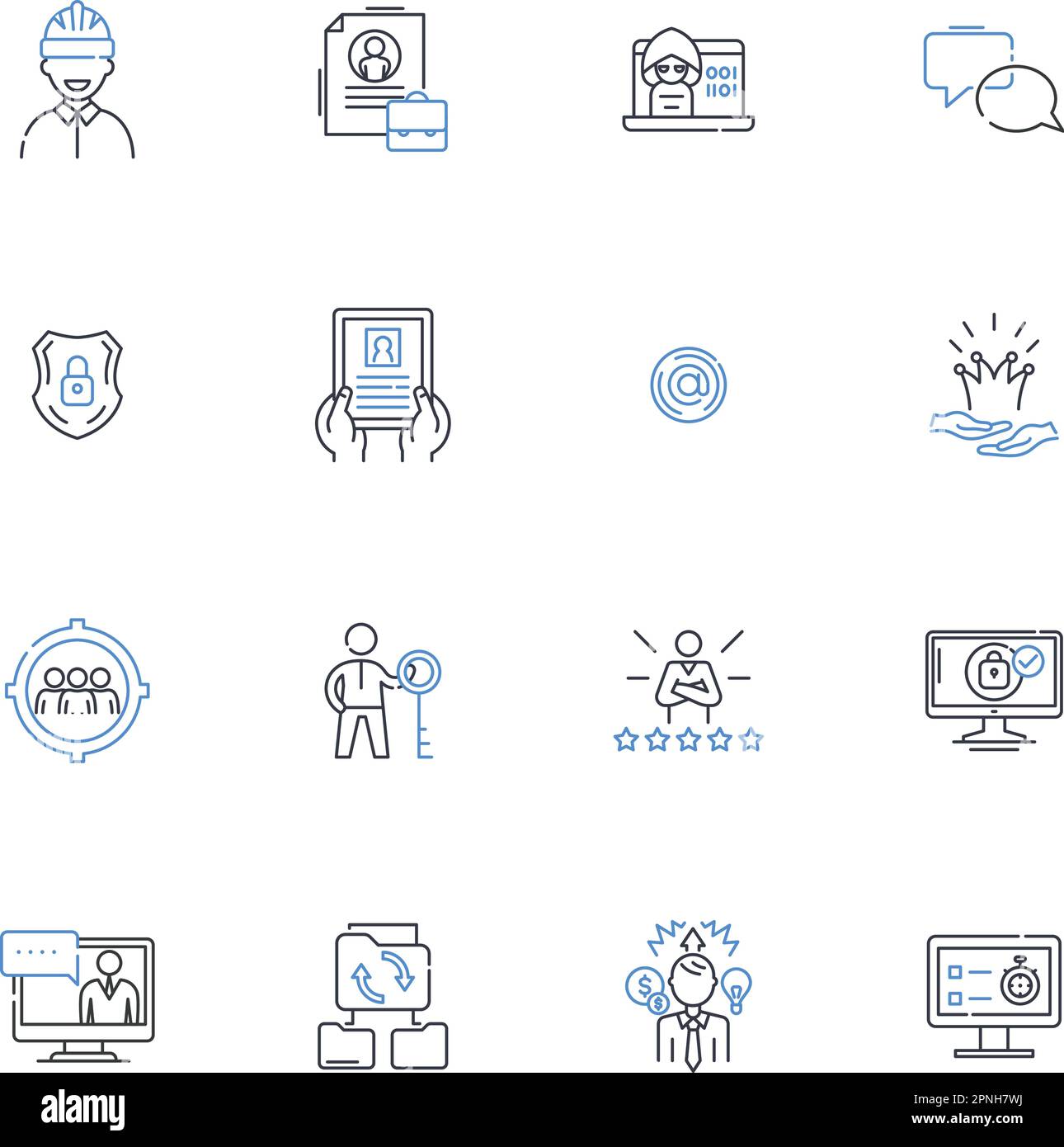 Clerk line icons collection. Filing, Data-entry, Record-keeping ...