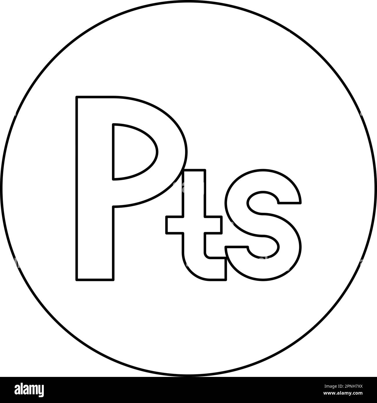 Symbol peseta spanish currency money icon in circle round black color ...