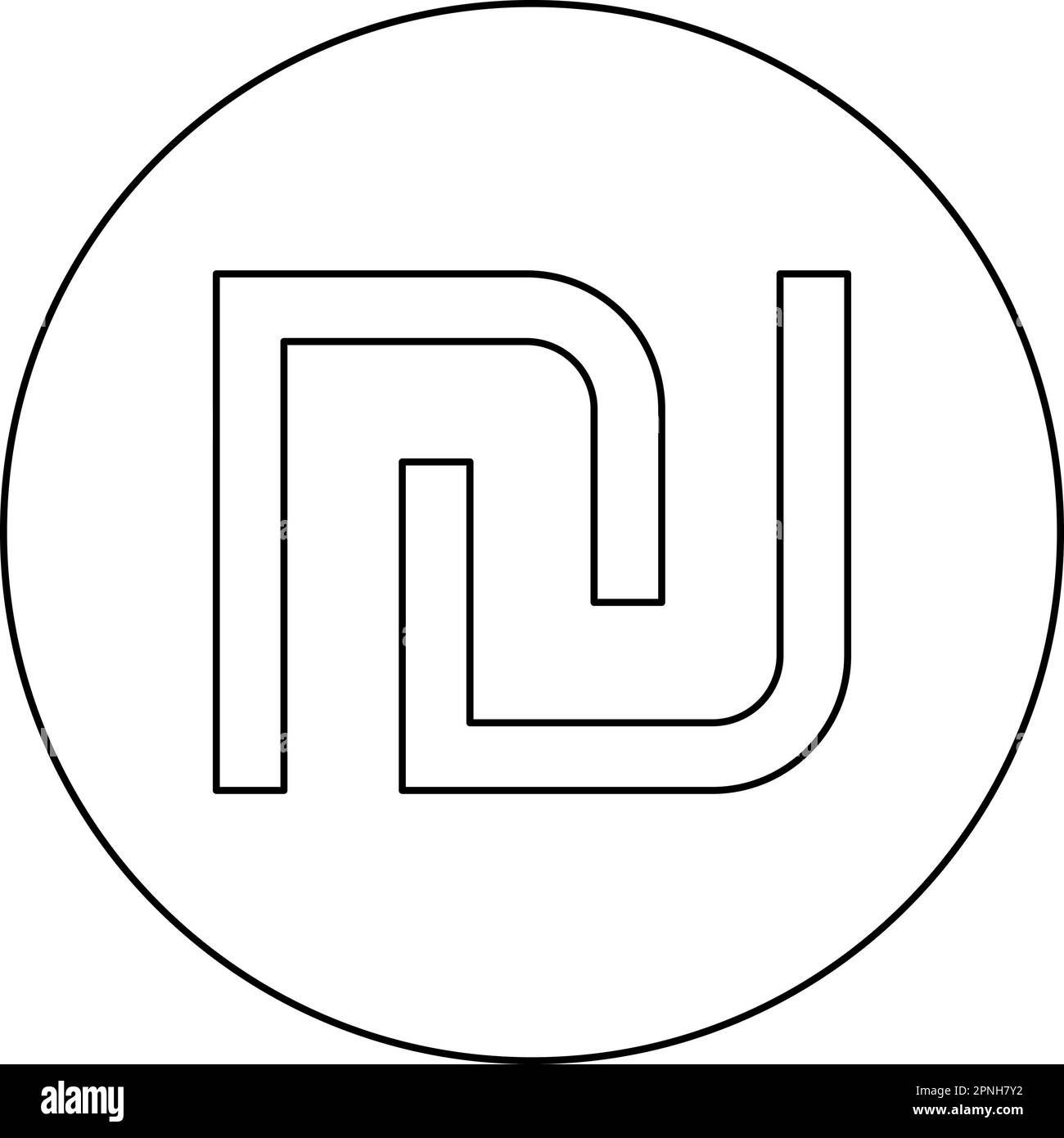 Israeli Shekel currency symbol ILS money nis sign new icon in circle ...