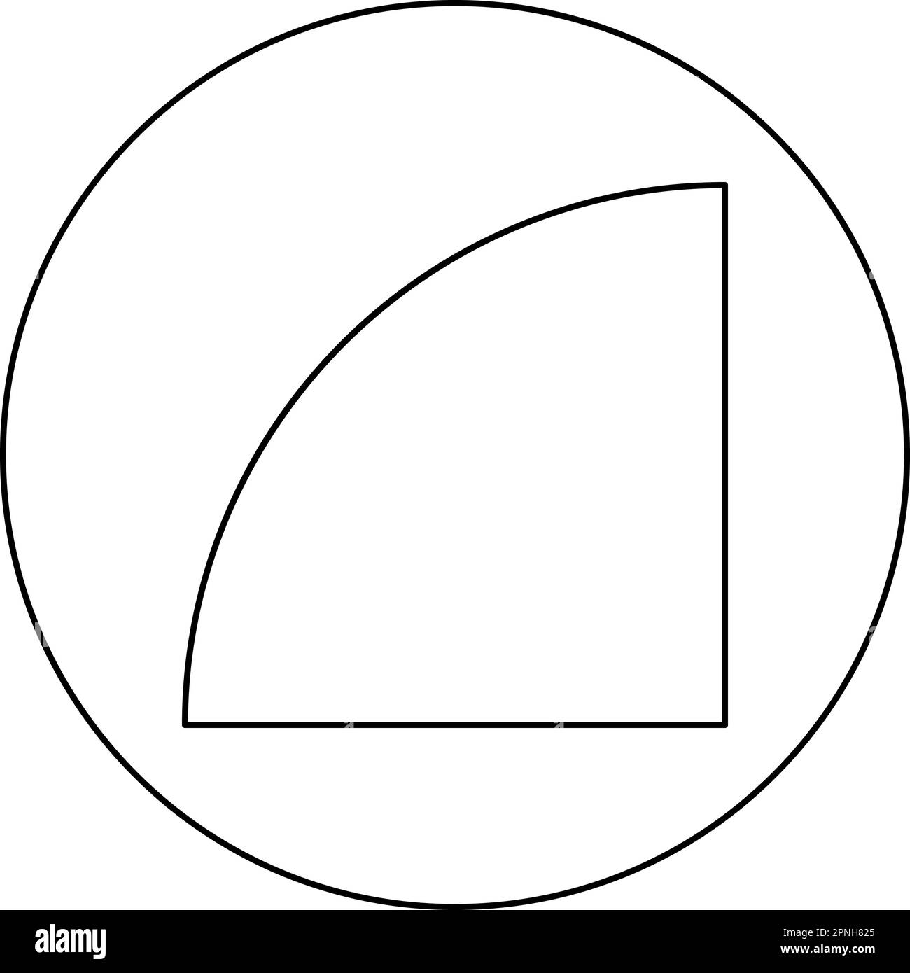 Part circle 1/4 4 four icon in circle round black color vector ...