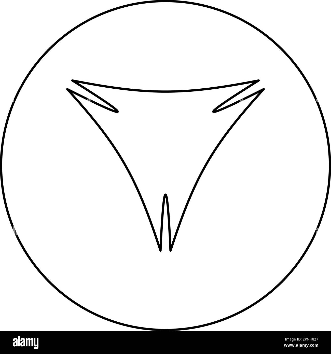 Triangle abstract shape for banner superhero sign icon in circle round ...