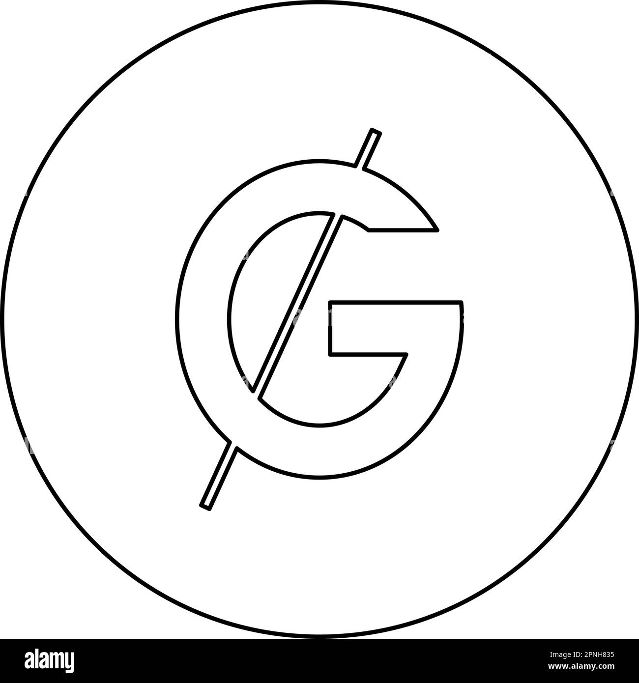 Guarani PYG Sign Paraguay currency symbol Paraguayan icon in circle ...