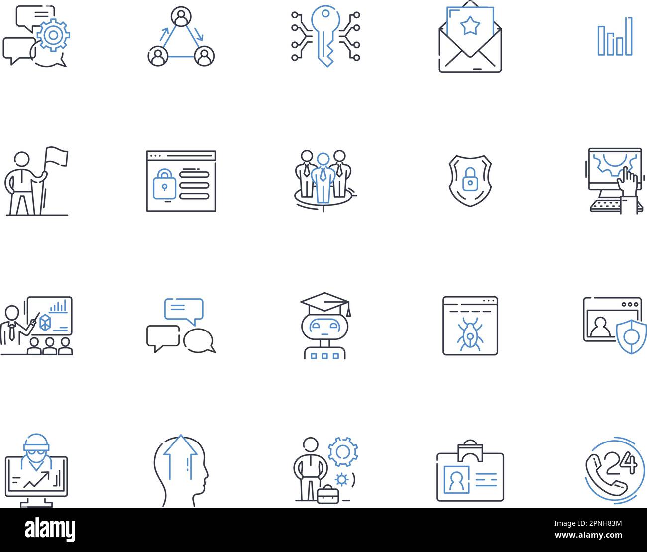 Commander line icons collection. Leader, Strategist, Authority, Power ...