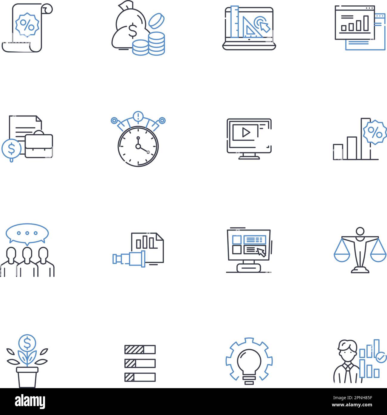 Examination Line Icons Collection Test Assessment Quiz Checkup