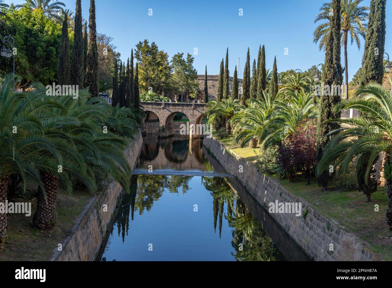 General view of Sa Riera park, in the city of Palma de Mallorca at ...