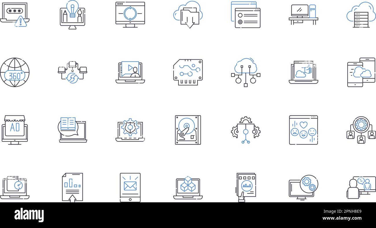 Mobile Commerce Line Icons Collection Mobile Commerce Shopping Payment Transactions Wallet