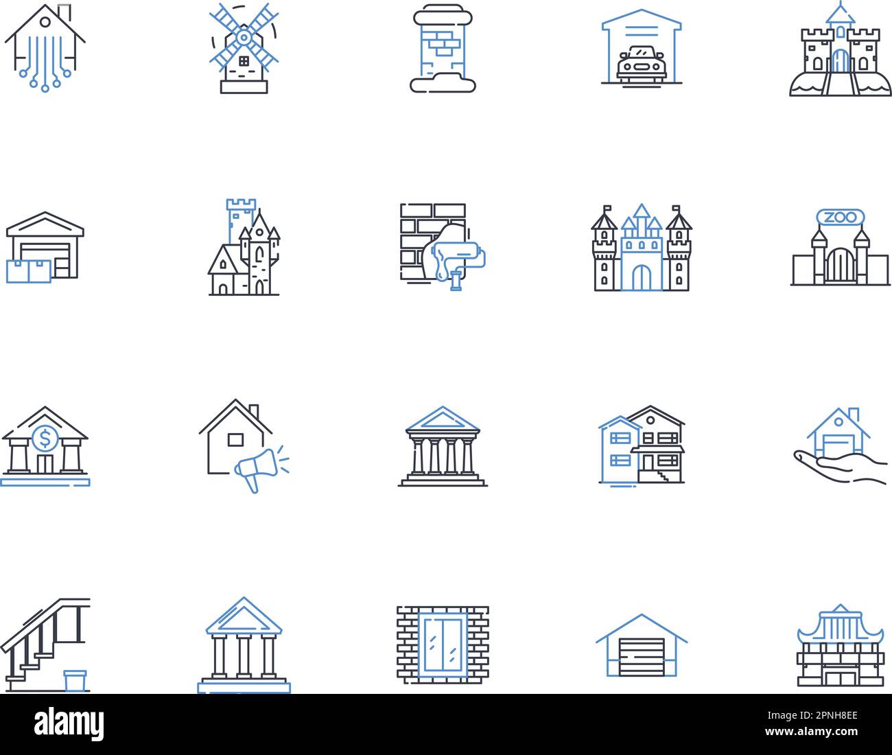 Commercial property line icons collection. Investment, Lease ...