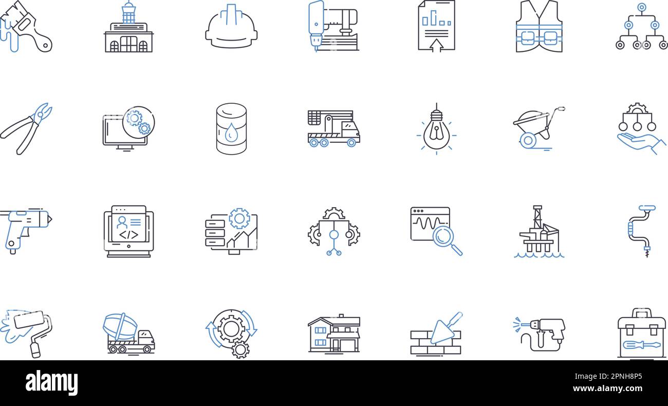 Construction sector line icons collection. Building, Renovation ...