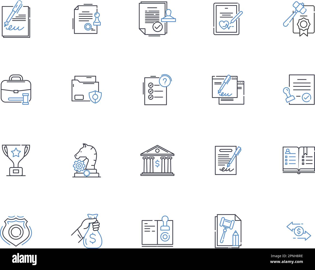 Licensed line icons collection. Accredited, Authorized, Certified ...