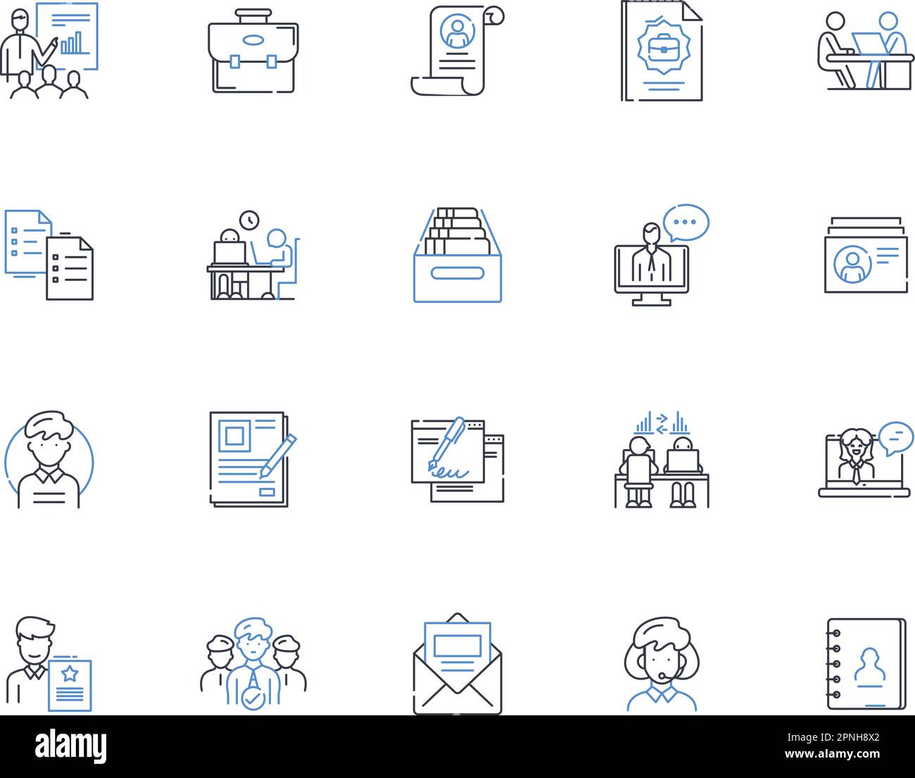 Work staff line icons collection. Collaboration, Responsibility ...