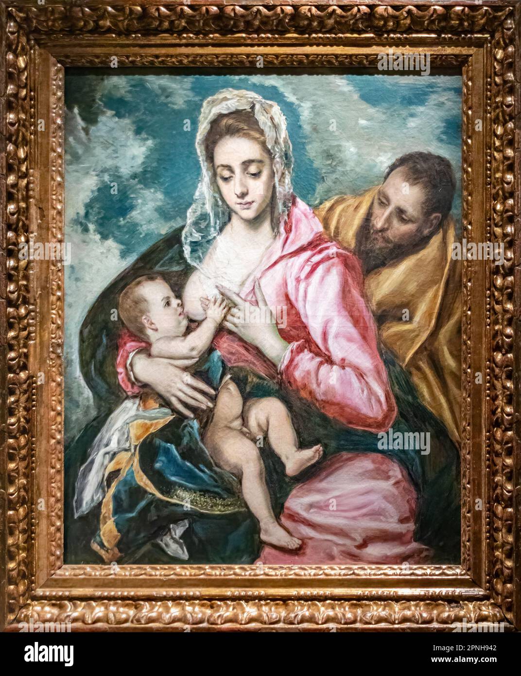 Toledo, Spain - October 29, 2021: The Holy Family picture, Painted by ...