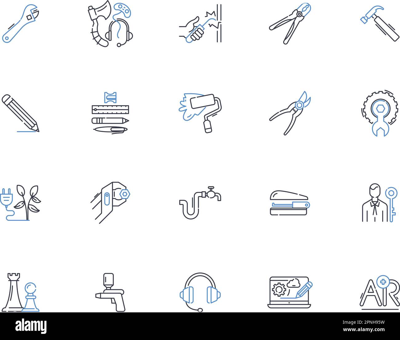 Communication technologies line icons collection. Internet, Wireless ...