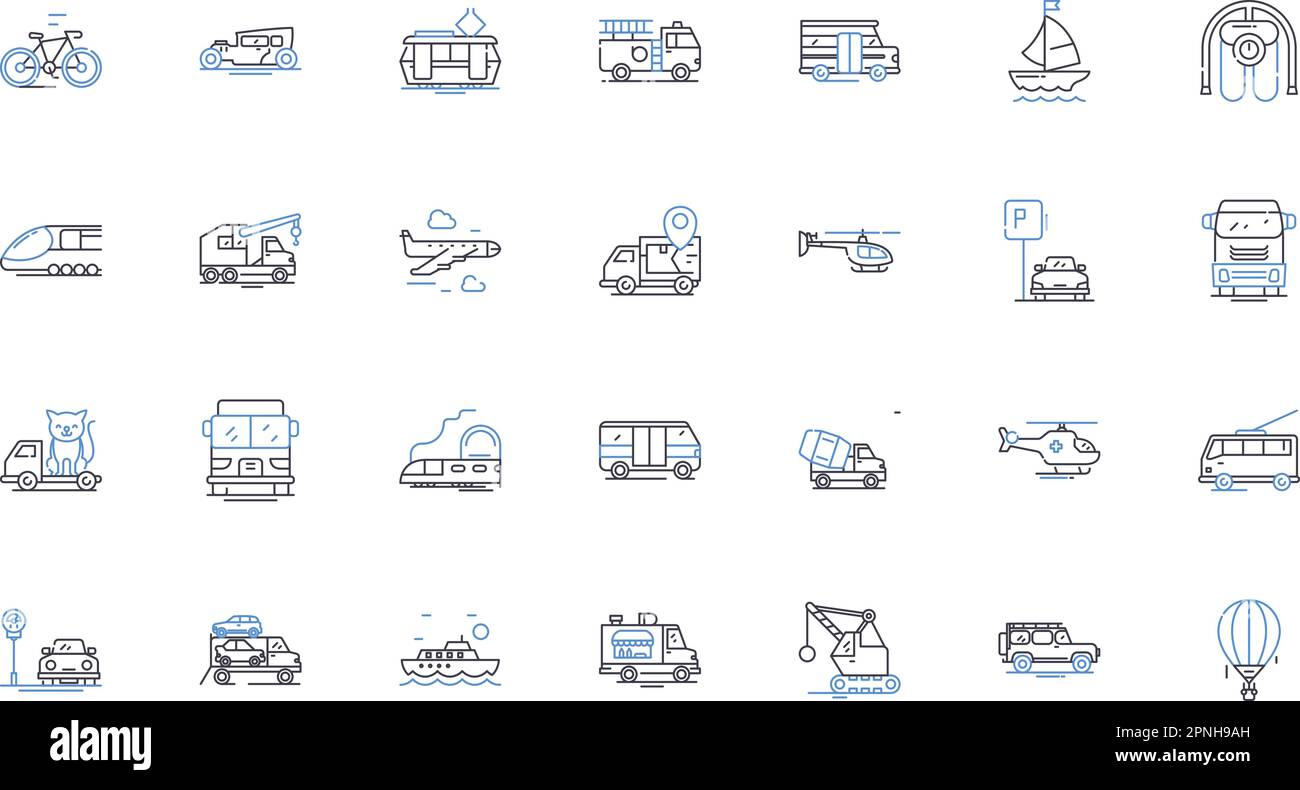 Transit line icons collection. Commute, Bus, Train, Subway, Transit ...