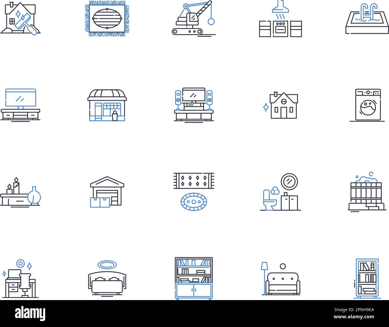 Building renewal line icons collection. Revitalization, Renovation ...