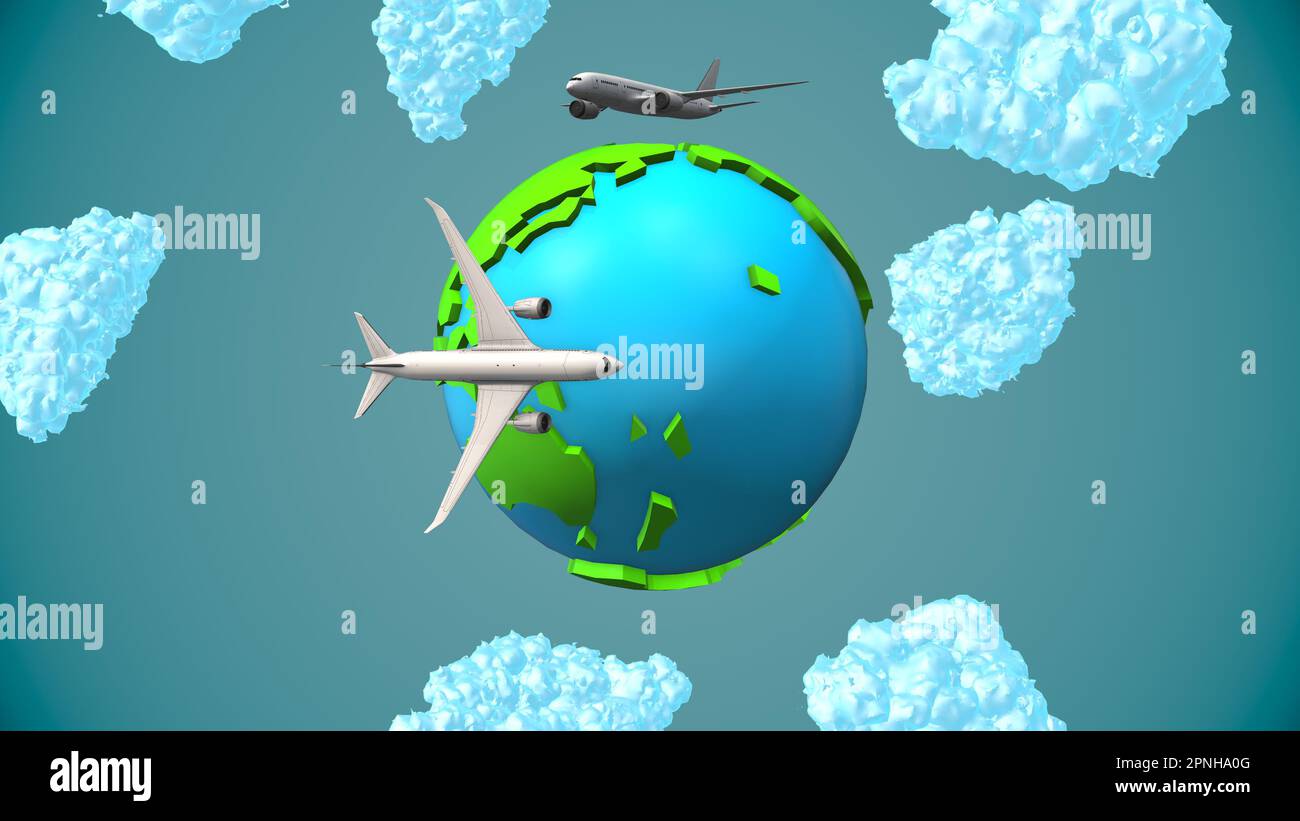 Travel around world animation airplane hi-res stock photography and ...