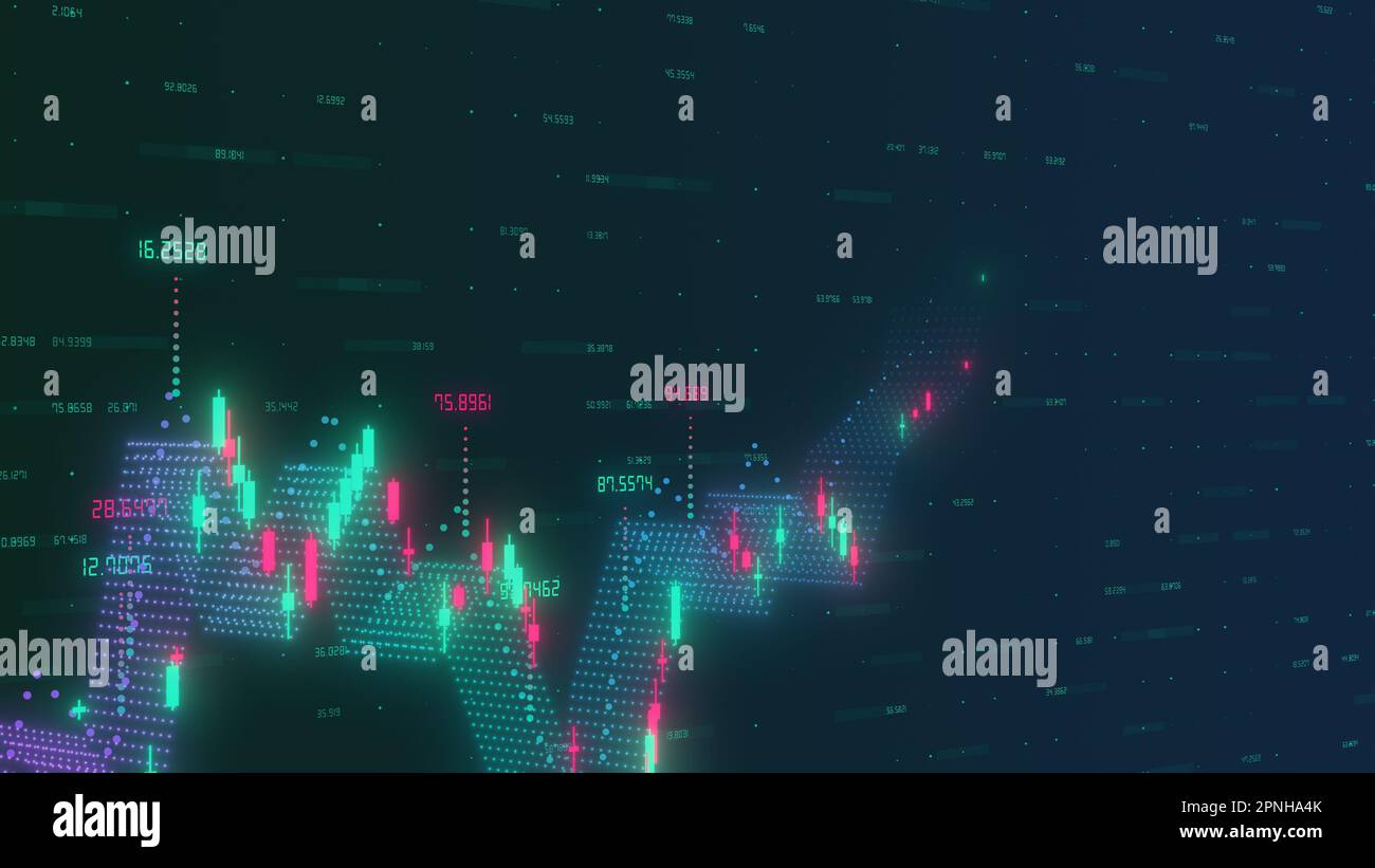 Stock market or trading chart and candlesticks showing a rising uptrend Stock Photo - Alamy