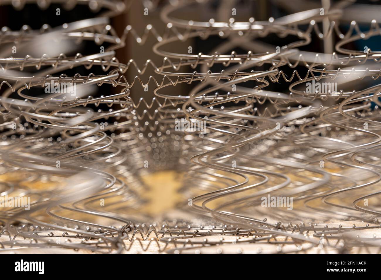Abstract background The internal structure of a spring mattress Stock ...