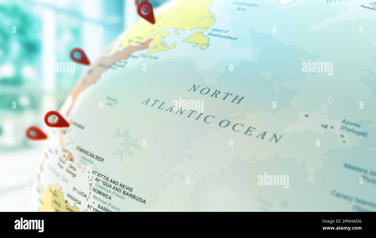 3d earth globe with location points Stock Photo - Alamy