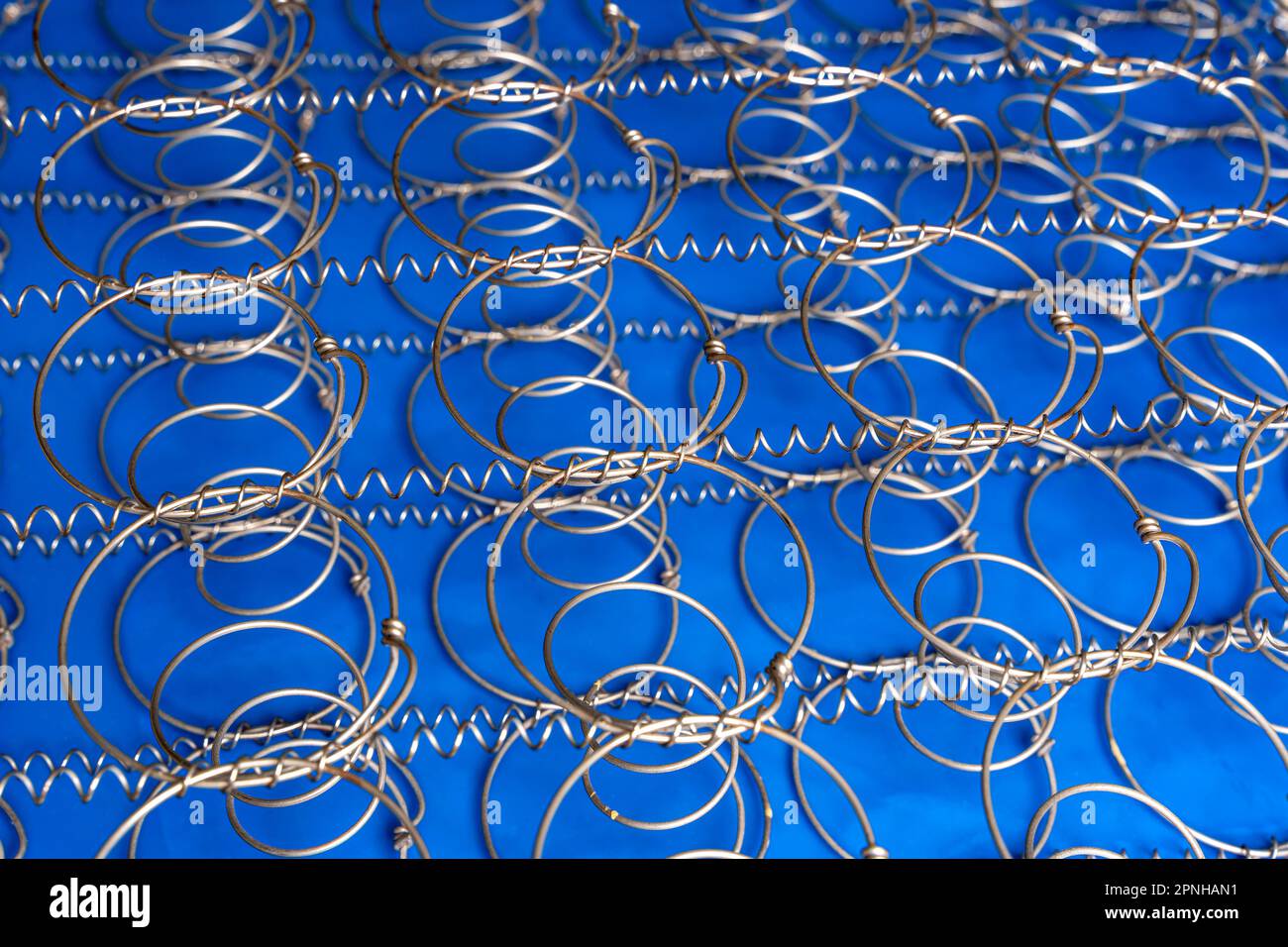 Abstract background The internal structure of a spring mattress Stock ...