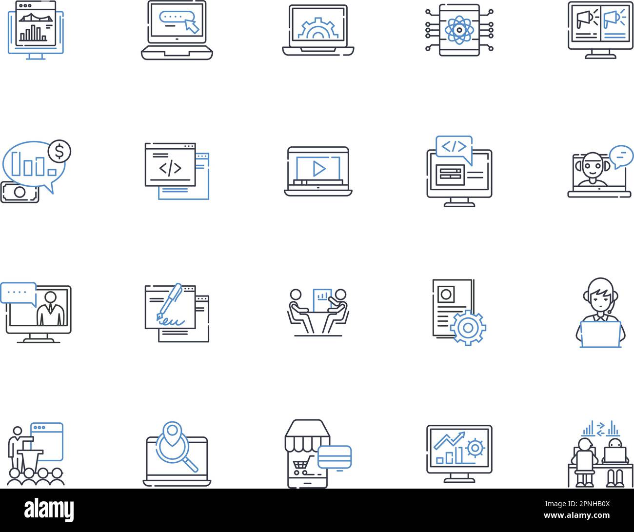 Internet commerce line icons collection. E-commerce, Online, Shopping, Marketing, Digital ...