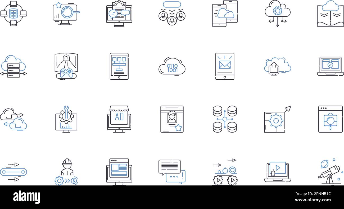 Computer hardware line icons collection. Processor, Motherboard, RAM ... Computer hardware line icons collection. Processor, Motherboard, RAM ...