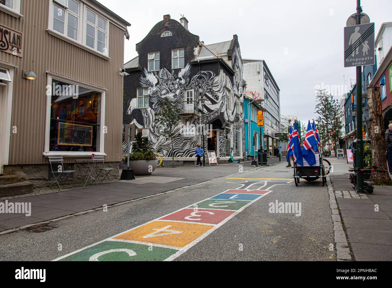 Reykjavík, Iceland - September 2021: Popular main pedestrian street ...