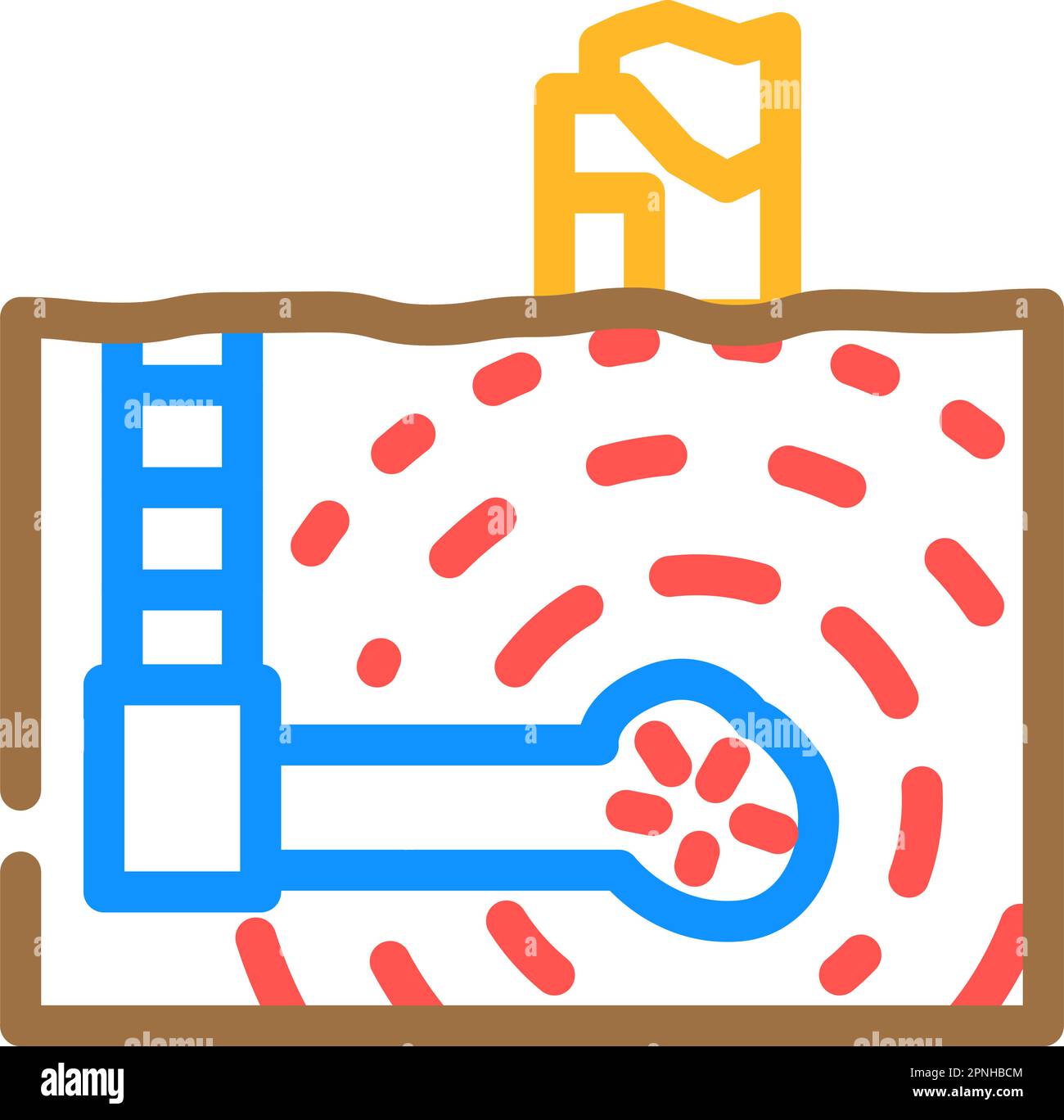 collapse earthquake disaster color icon vector illustration Stock ...