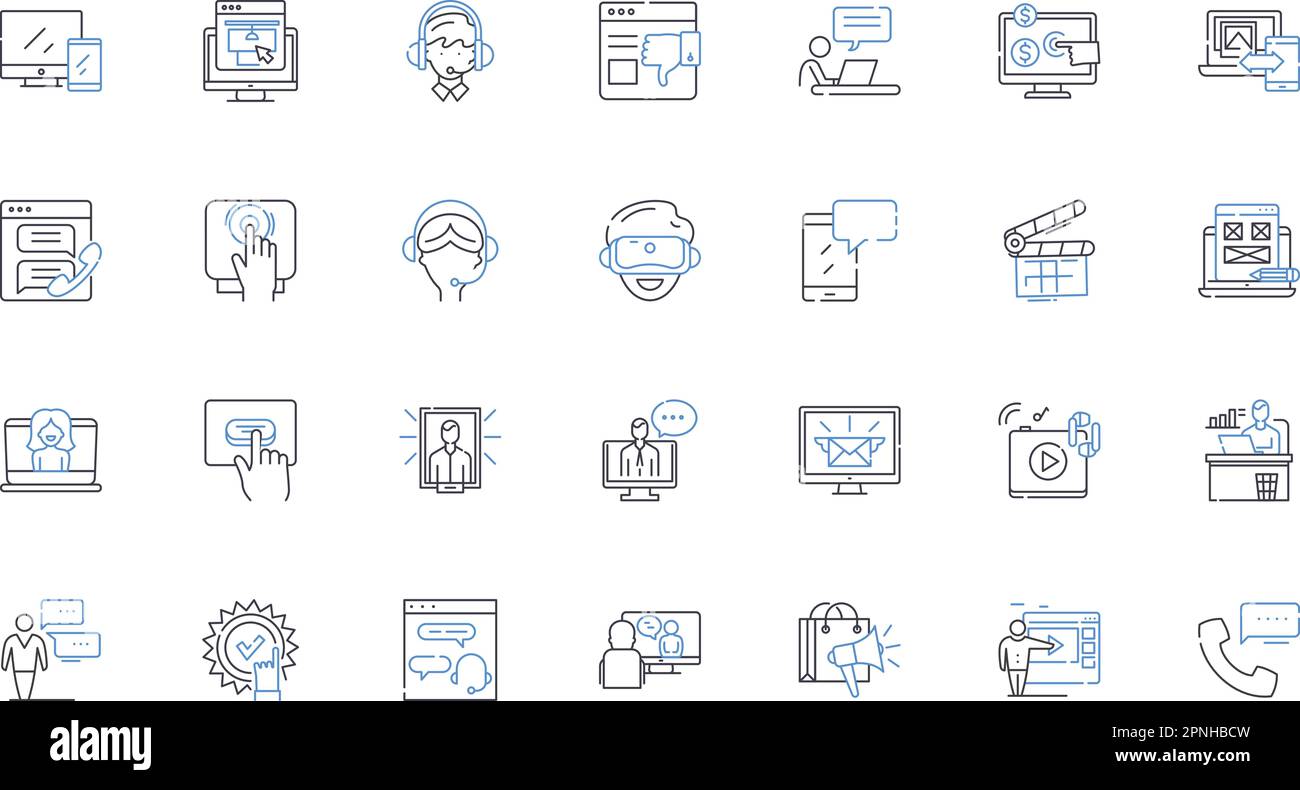 Information media line icons collection. News, Journalism, Broadcasting, Publishing, Media ...