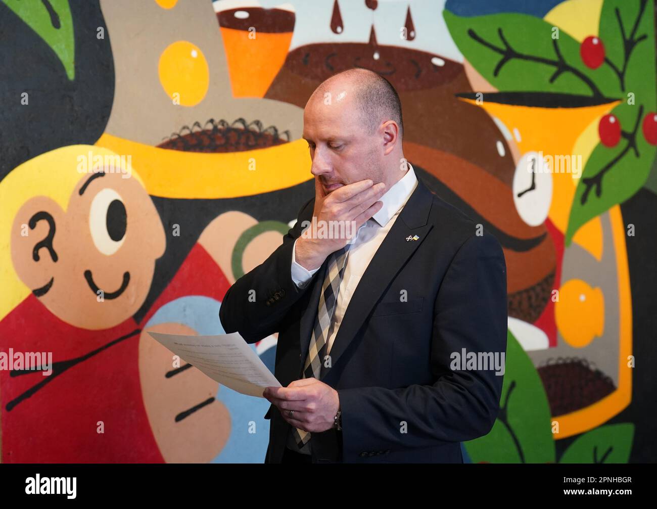 Wellbeing Economy Secretary Neil Gray during a visit to sustainable ...