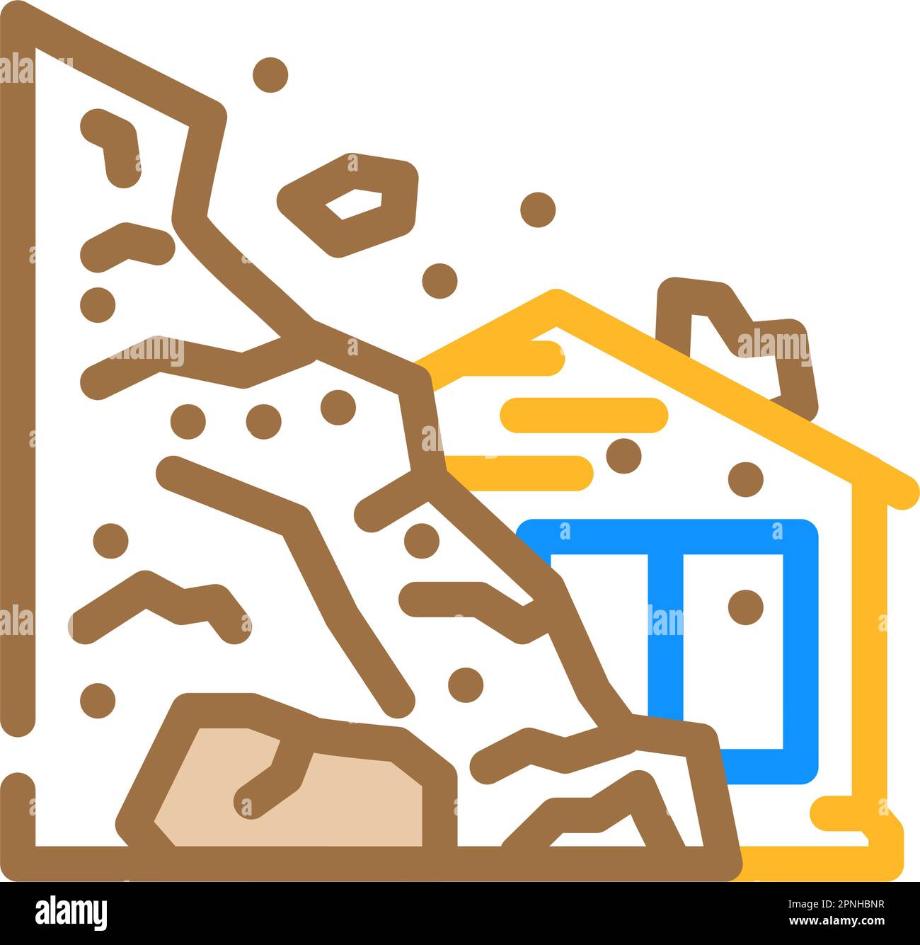 landslide disaster color icon vector illustration Stock Vector Image ...