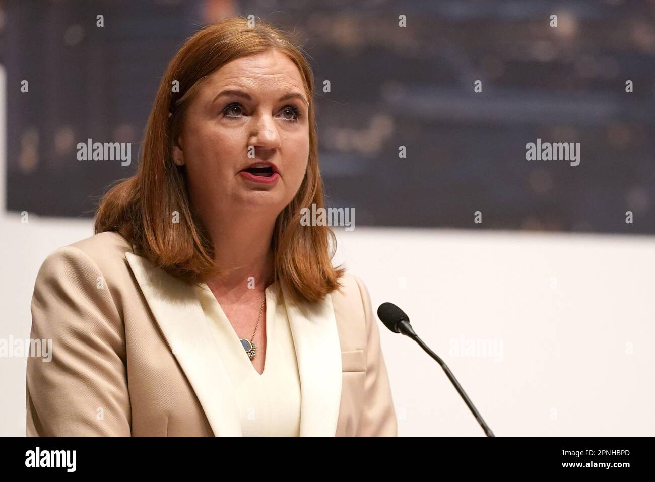 Head of the Northern Ireland Civil Service, Dr Jayne Brady speaking ...