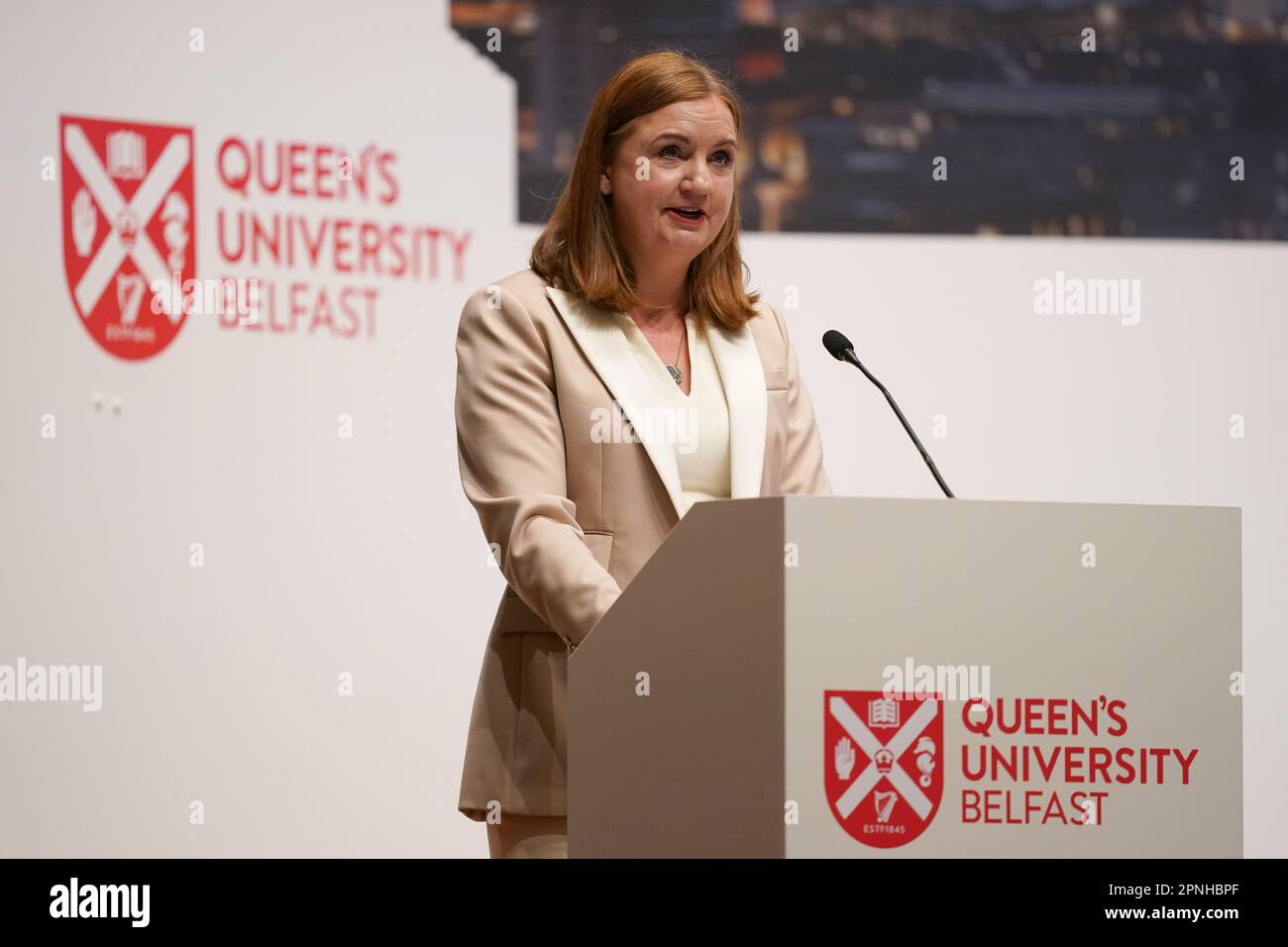 Head of the Northern Ireland Civil Service, Dr Jayne Brady speaking ...